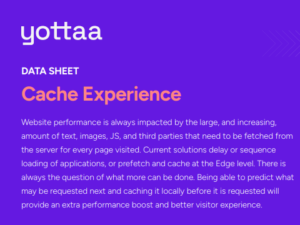 Cache Experience - Datasheet - Yottaa